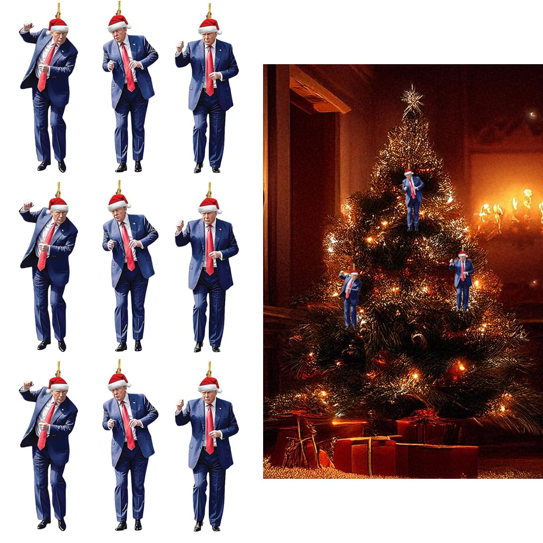 Amazon.com: 9 Pack Trump Christmas Ornaments 2024 - Donald Trump ...