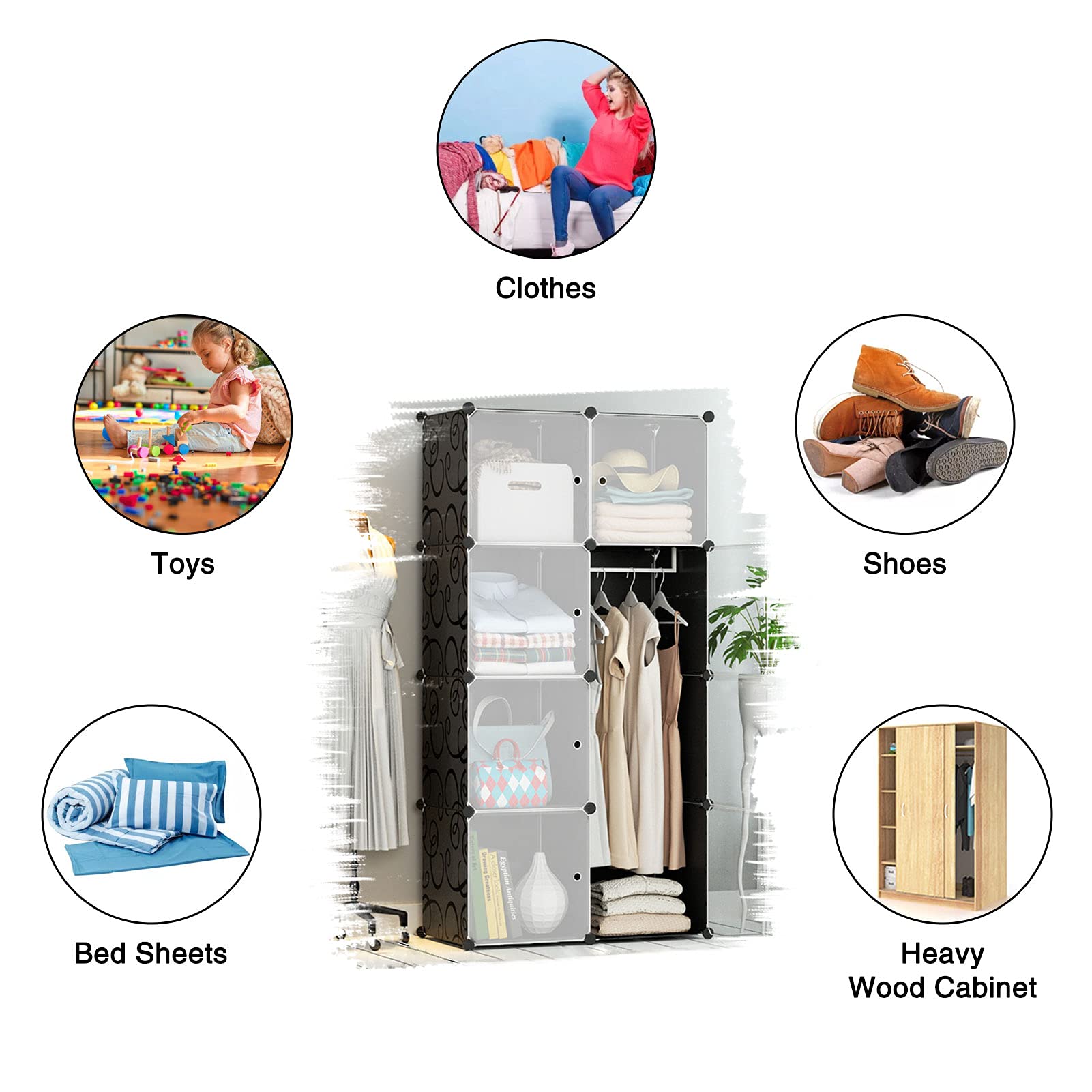 Shoe Rack Storage Cabinet with Doors, Key Holder, Portable Shoes ...