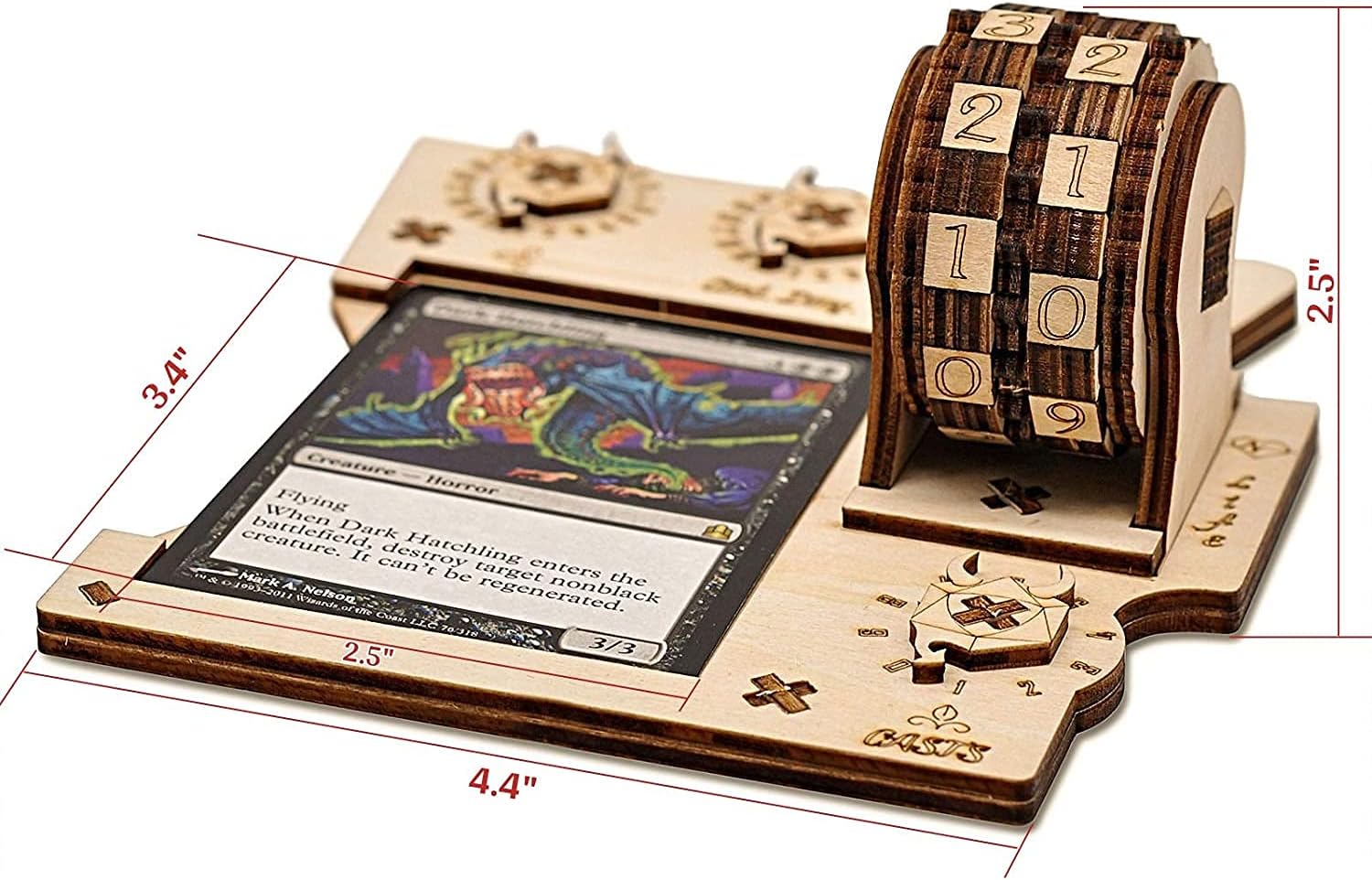 MTG Commander EDH Command Zone Tray with Life Counter Wooden Compatible ...