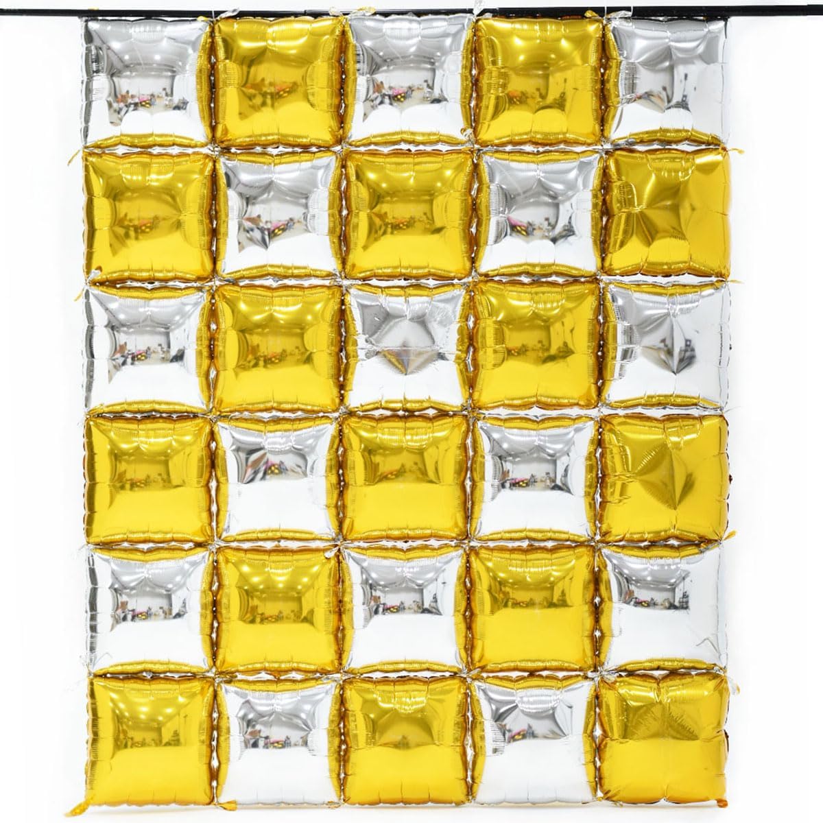Amazon.com: Harfirbe 30PCS Gold Silver Square Balloons Metallic ...