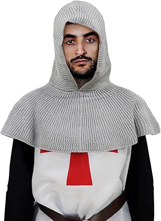 Amazon.com: Men's Costume Capes Renaissance Knight Medieval Cowl Hood ...