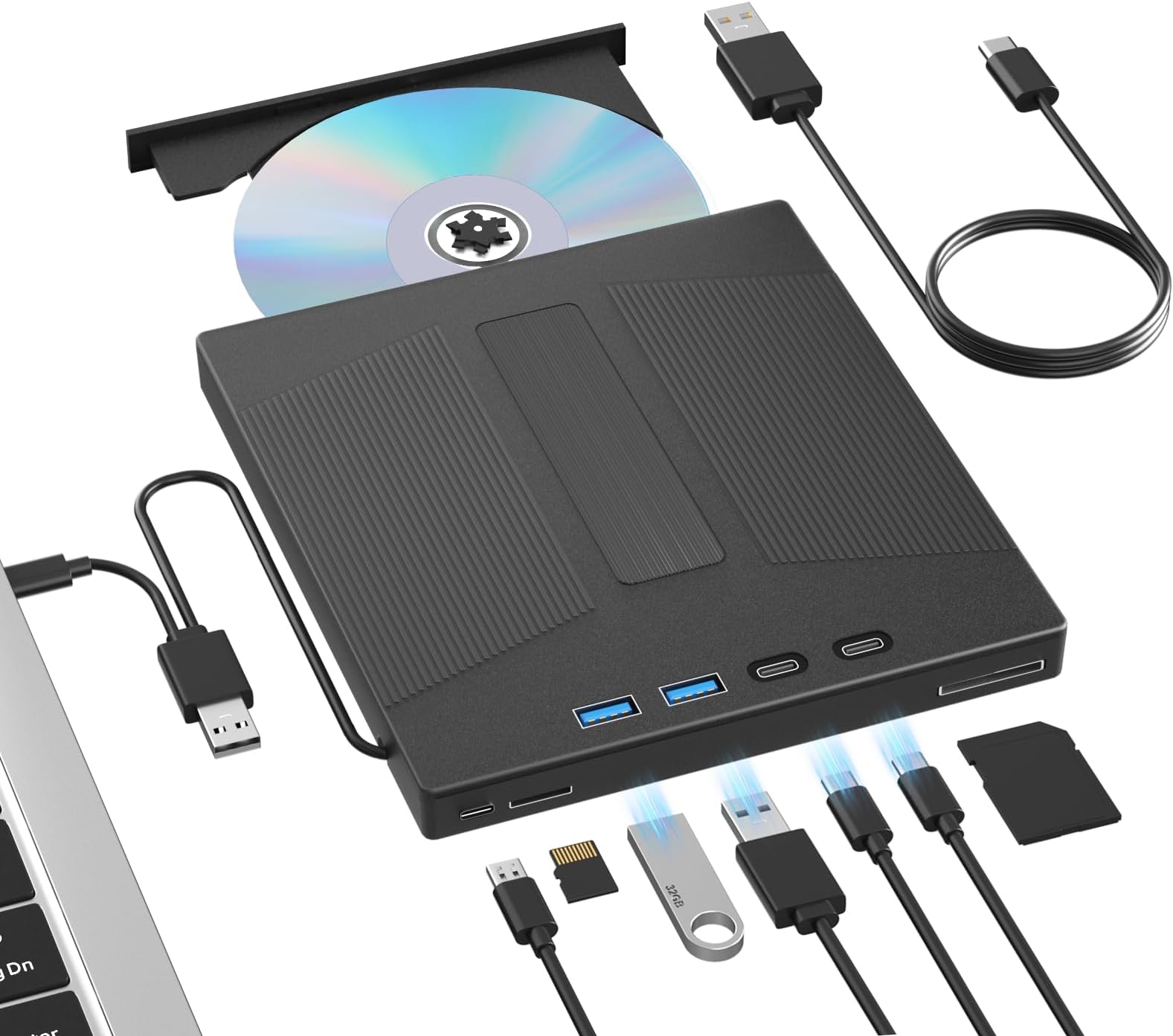 Amazon.com: Alphami External Blu Ray DVD Drive Drive Burner, USB 3.0 ...