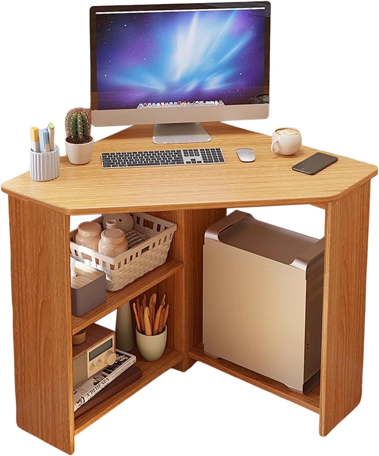 Calager Corner Desk,Small Corner Computer Desk With Open Shelves,29 ...
