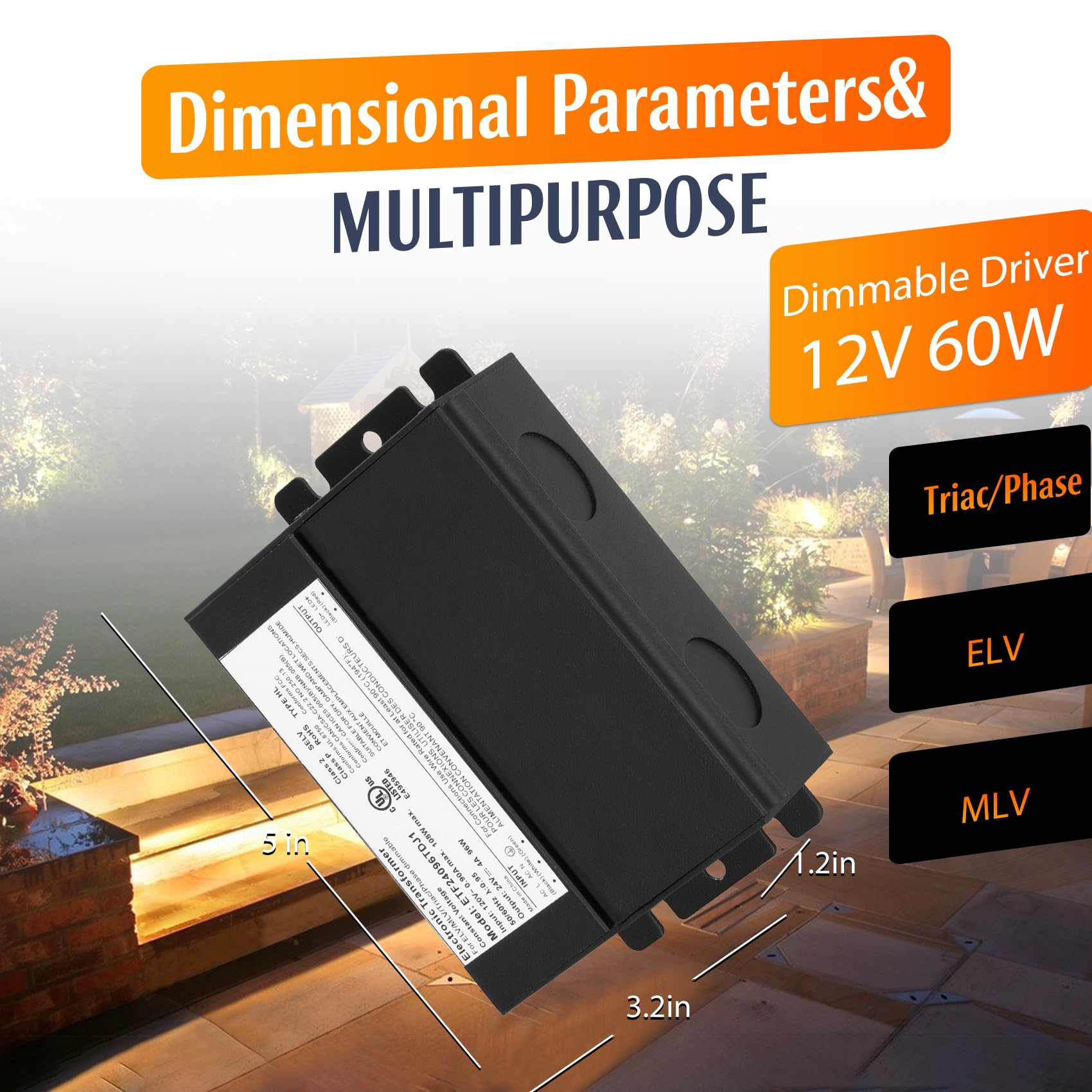 Snapklik.com : 60W Dimmable LED Driver 12V, AC To DC Triac Dimmable ...