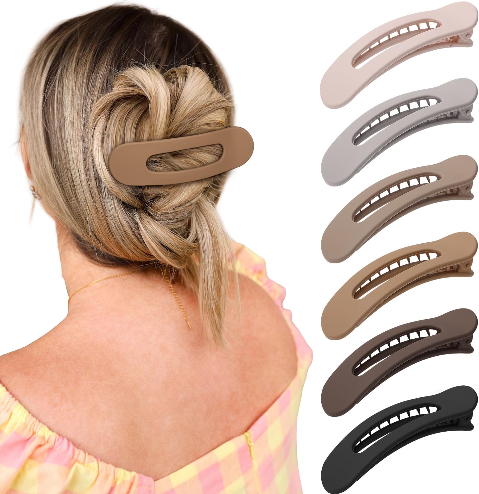 Amazon.com: French Concord No Slip Hair Clips - 6PCS Curved Volume ...