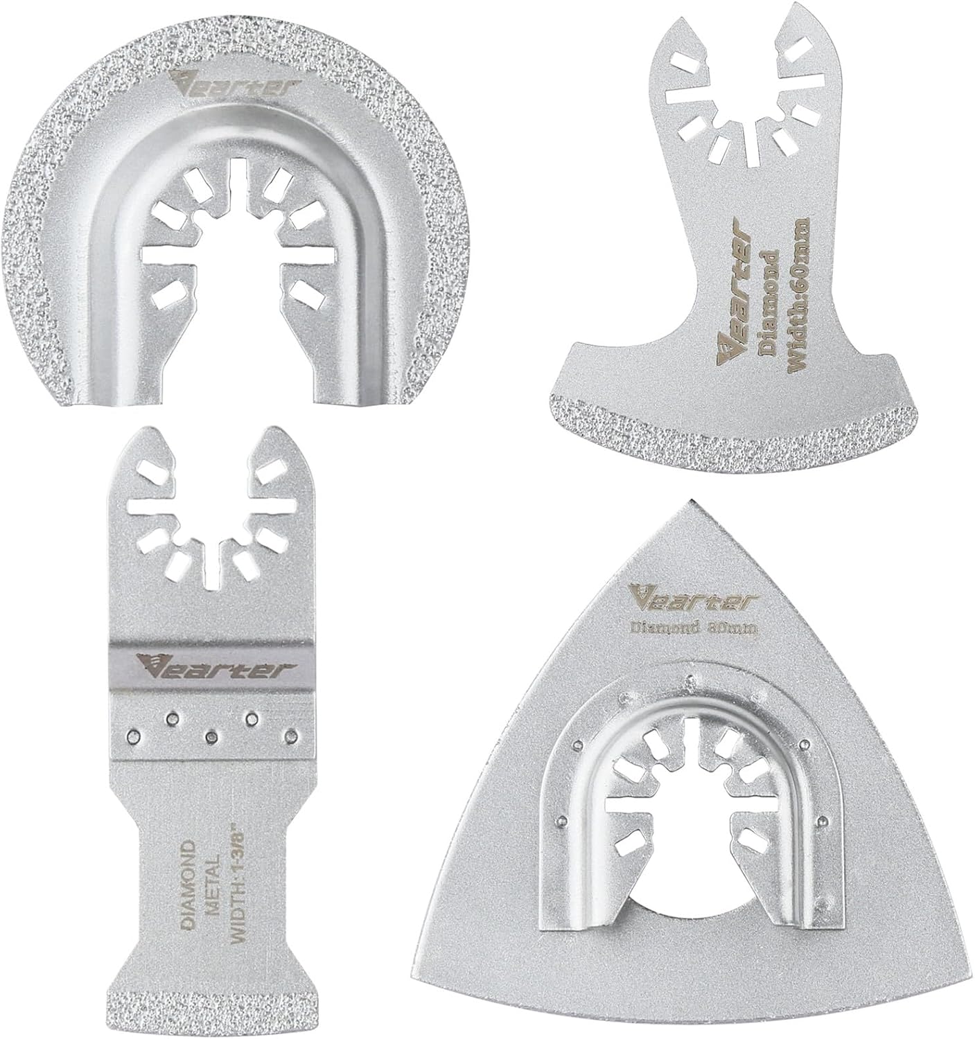 Vearter 4Pcs/Set Diamond Oscillating Saw Blade, Multi Tool Blade ...