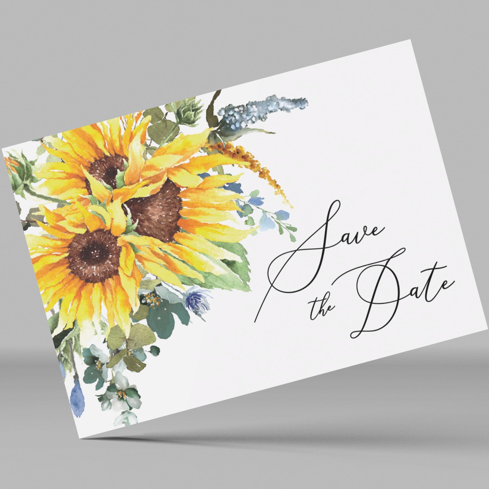 Amazon.com : Moonrise Papery Sunflower Save the Date Cards, Set of 50 ...