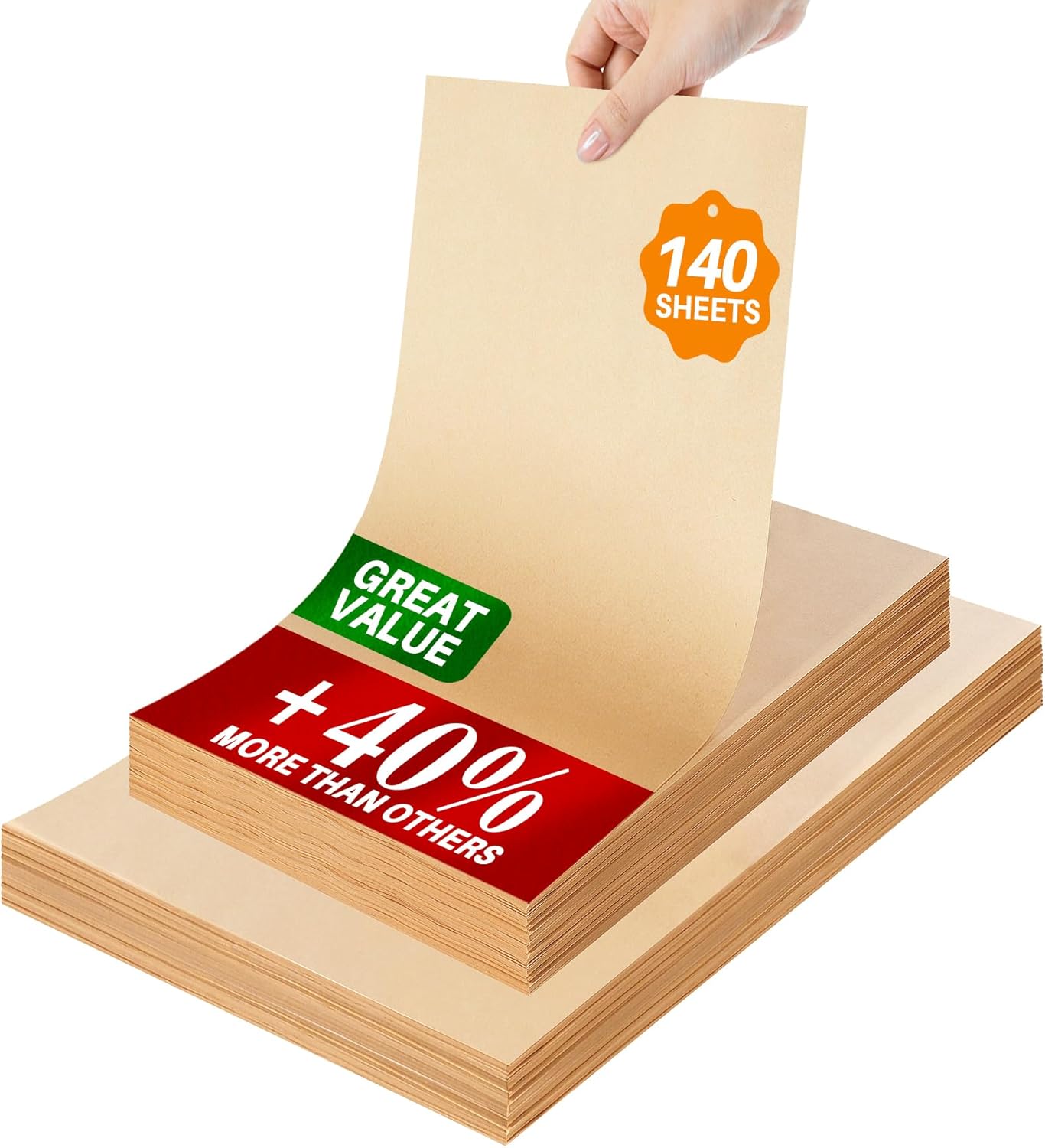Amazon.com: 140 Parchment Paper Sheets 9x13 Inch | Precut Unbleached ...
