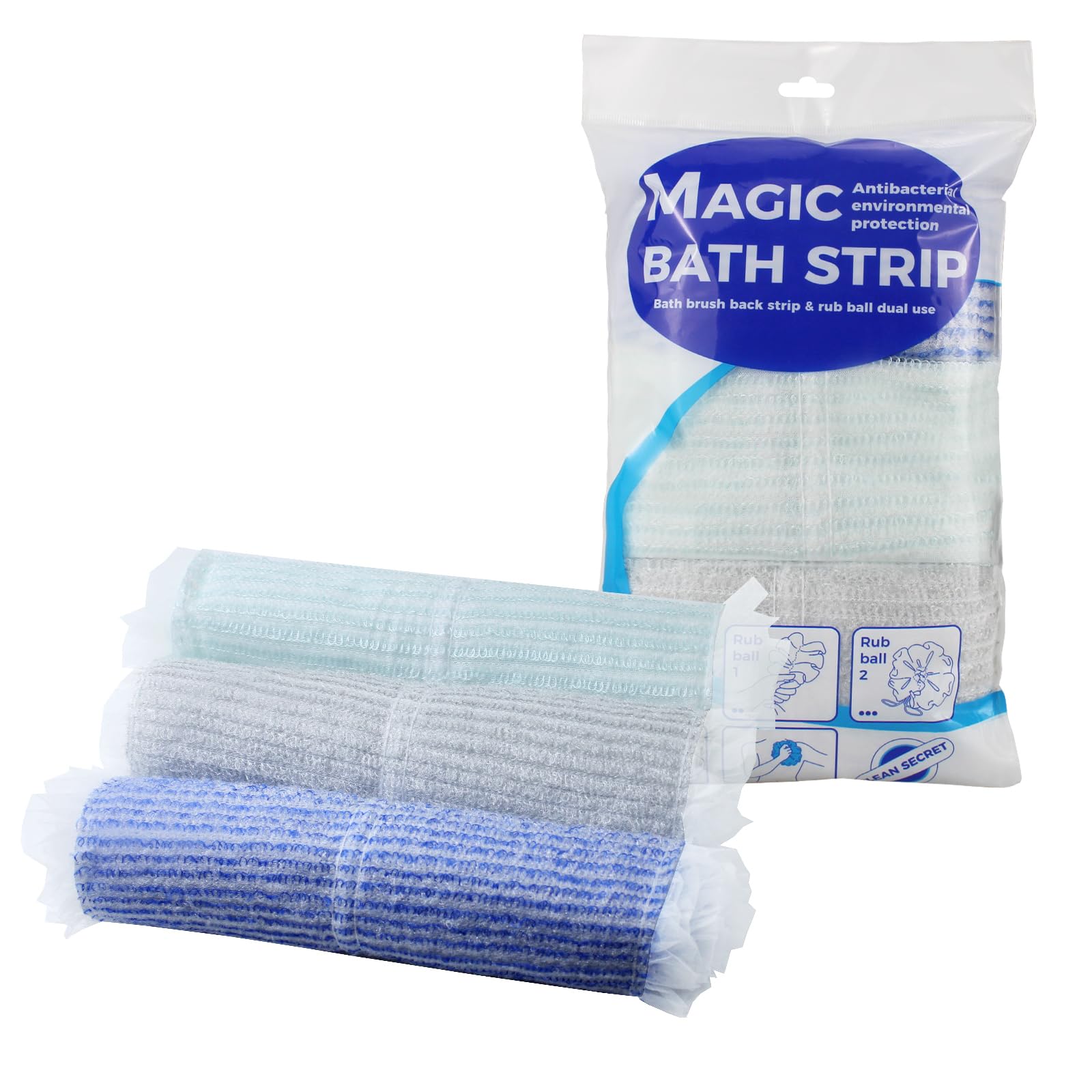 HHMY 3 Pieces Exfoliating Washcloths for Body?Elastic, Durable and ...