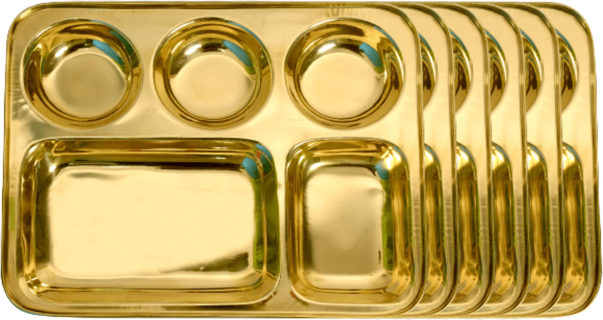 Buy NYRA® Pure Brass/Peetal Bhojan Thali 5 in 1 Compartment Divided ...