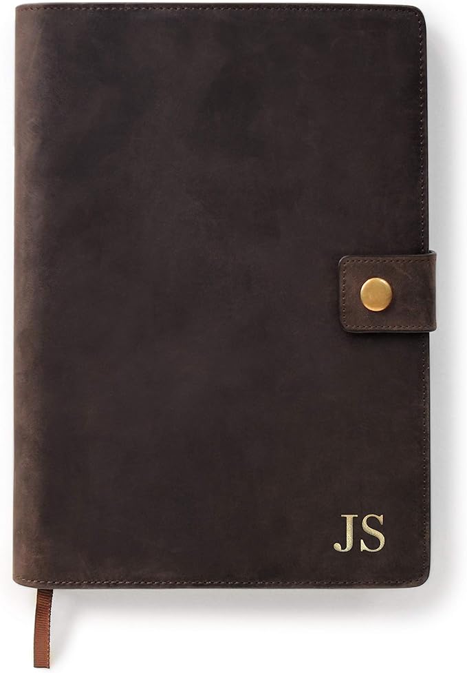 Monogrammed Full Grain Premium Leather Refillable Journal Cover with A5 ...