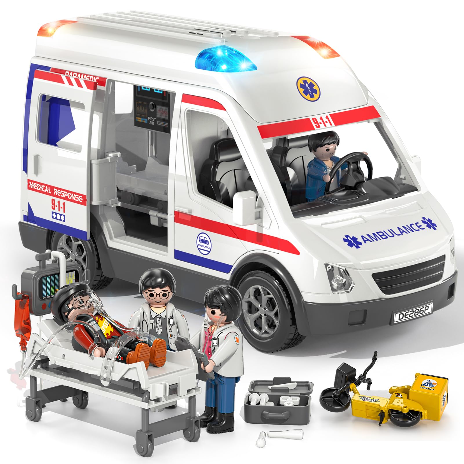 Amazon.com: KukuFun Ambulance Toy for Kids 3 4 5 6 7 8 Years Old ...