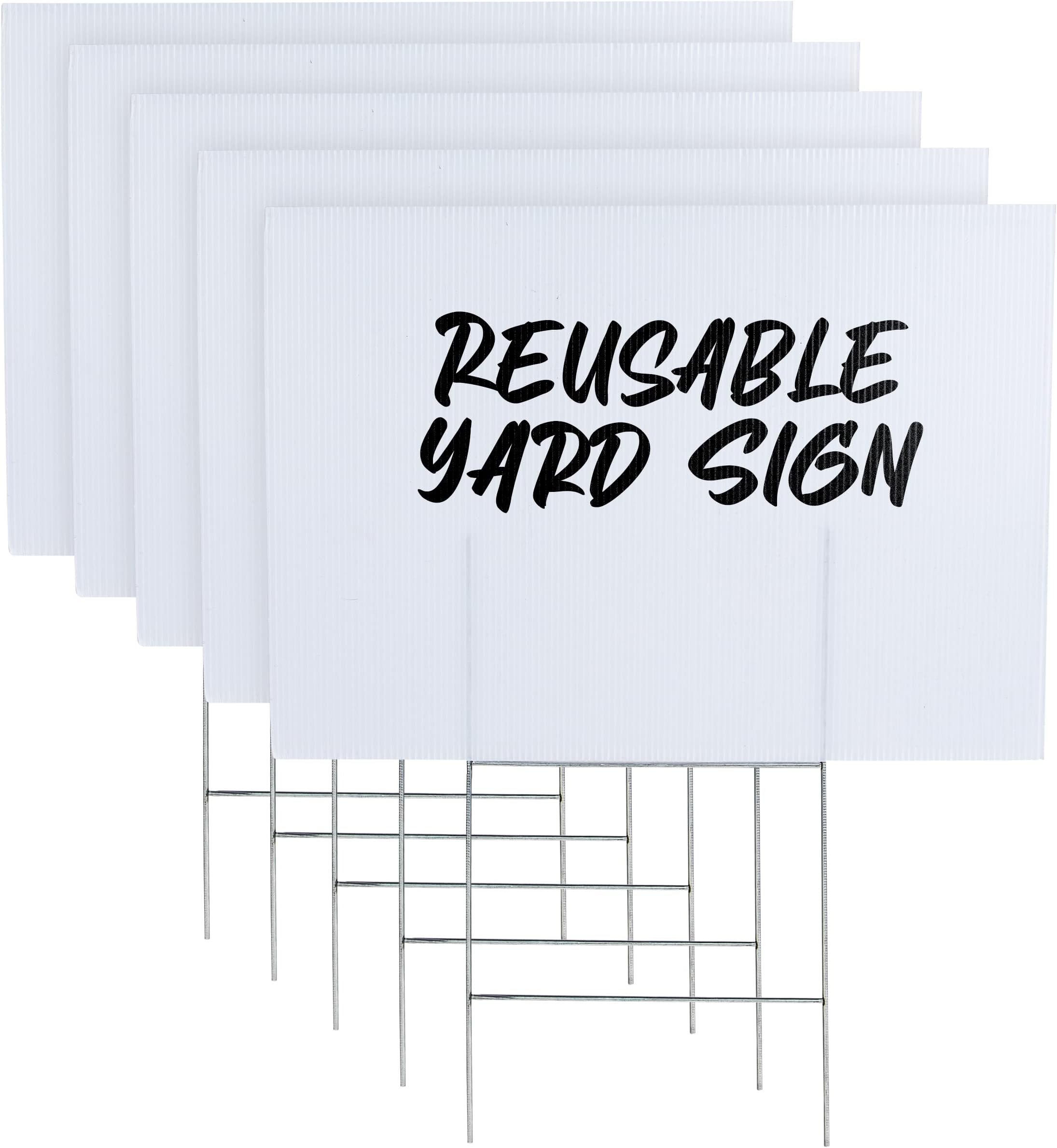 Amazon.com : ChariOnTop Blank Yard Signs With Stakes - Weatherproof 12 ...