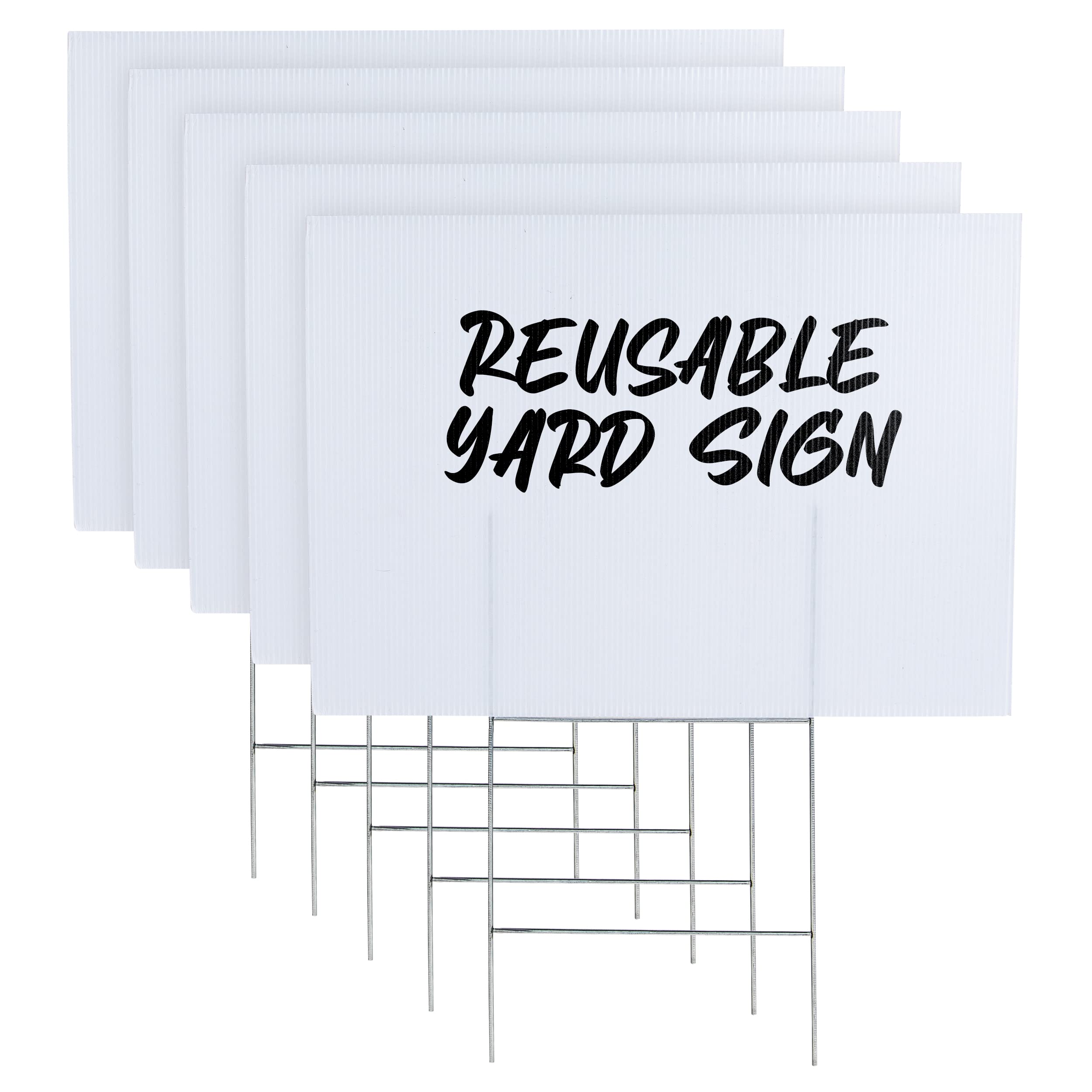 Amazon.com : ChariOnTop Blank Yard Signs With Stakes - Weatherproof 12 ...