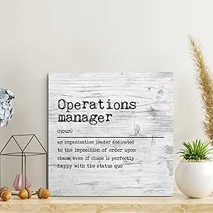 Amazon.com: Wood Sign Operations Manager Definition Typography Wooden ...