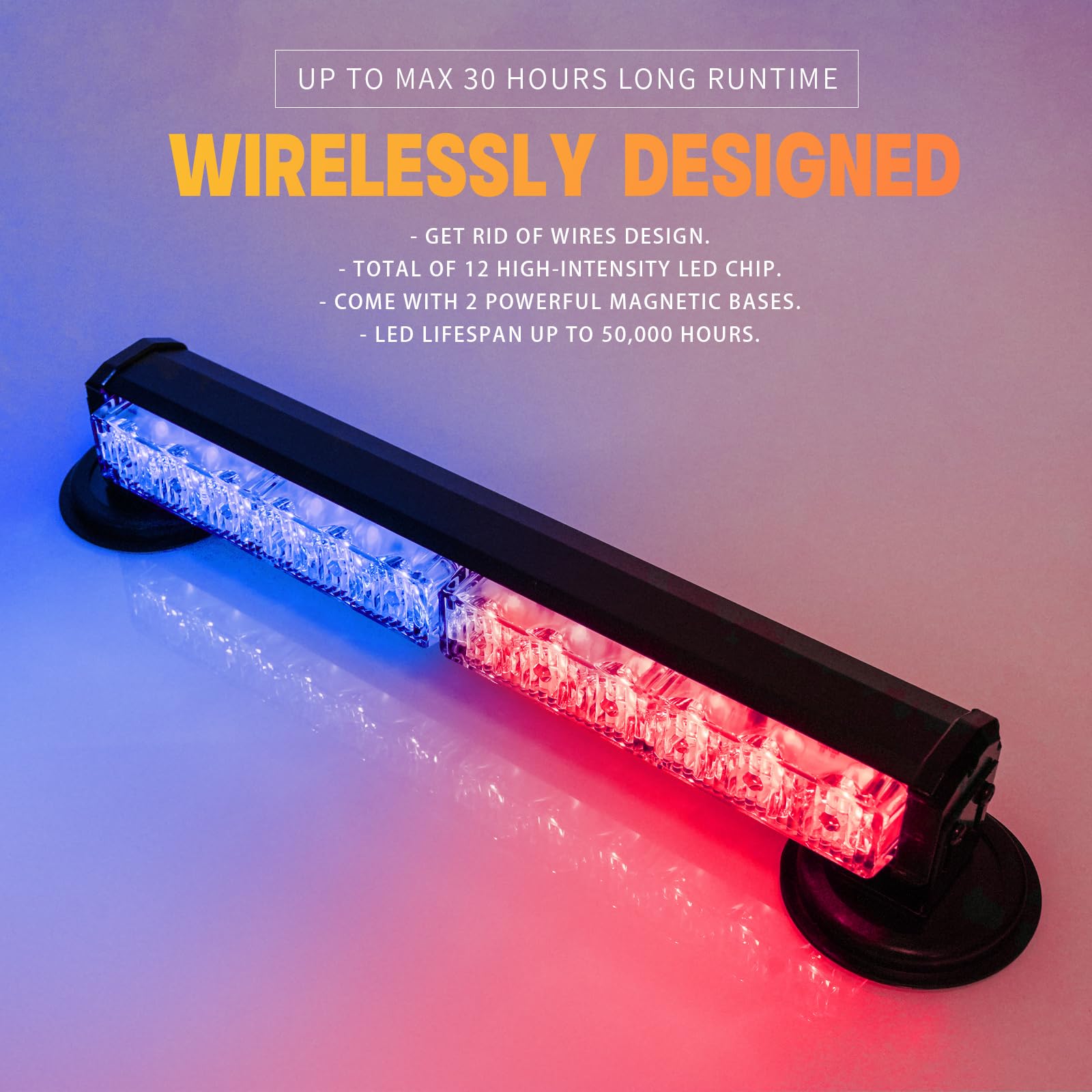 Snapklik.com : BooYu 14 In Battery Powered Police Emergency Strobe ...