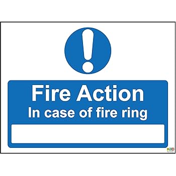 Fire Action Plan sign - Self adhesive sticker 200mm x 150mm: Amazon.co ...