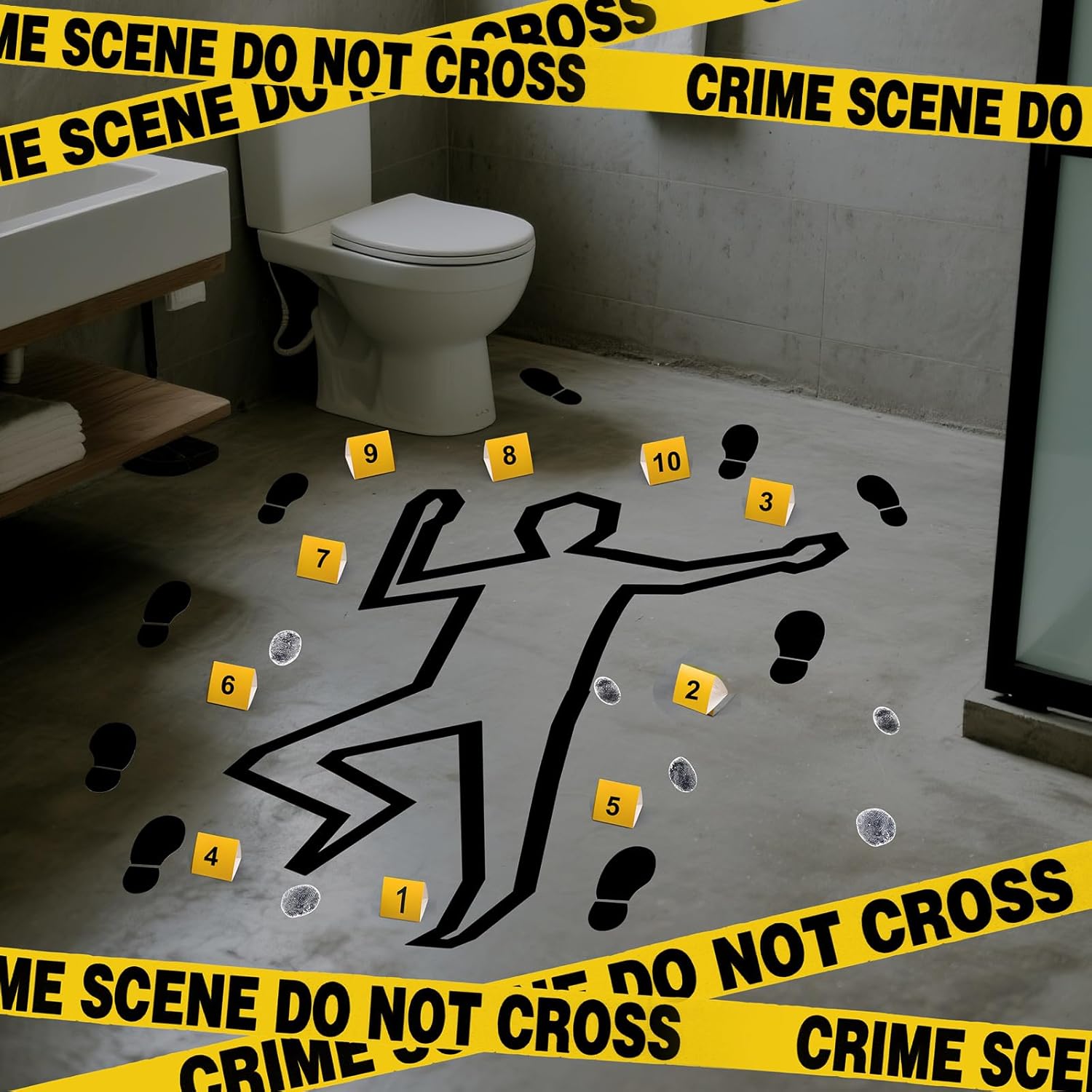 Amazon.com: Eaasty 24 Pcs Halloween Crime Scene Decorations Kit Murder ...