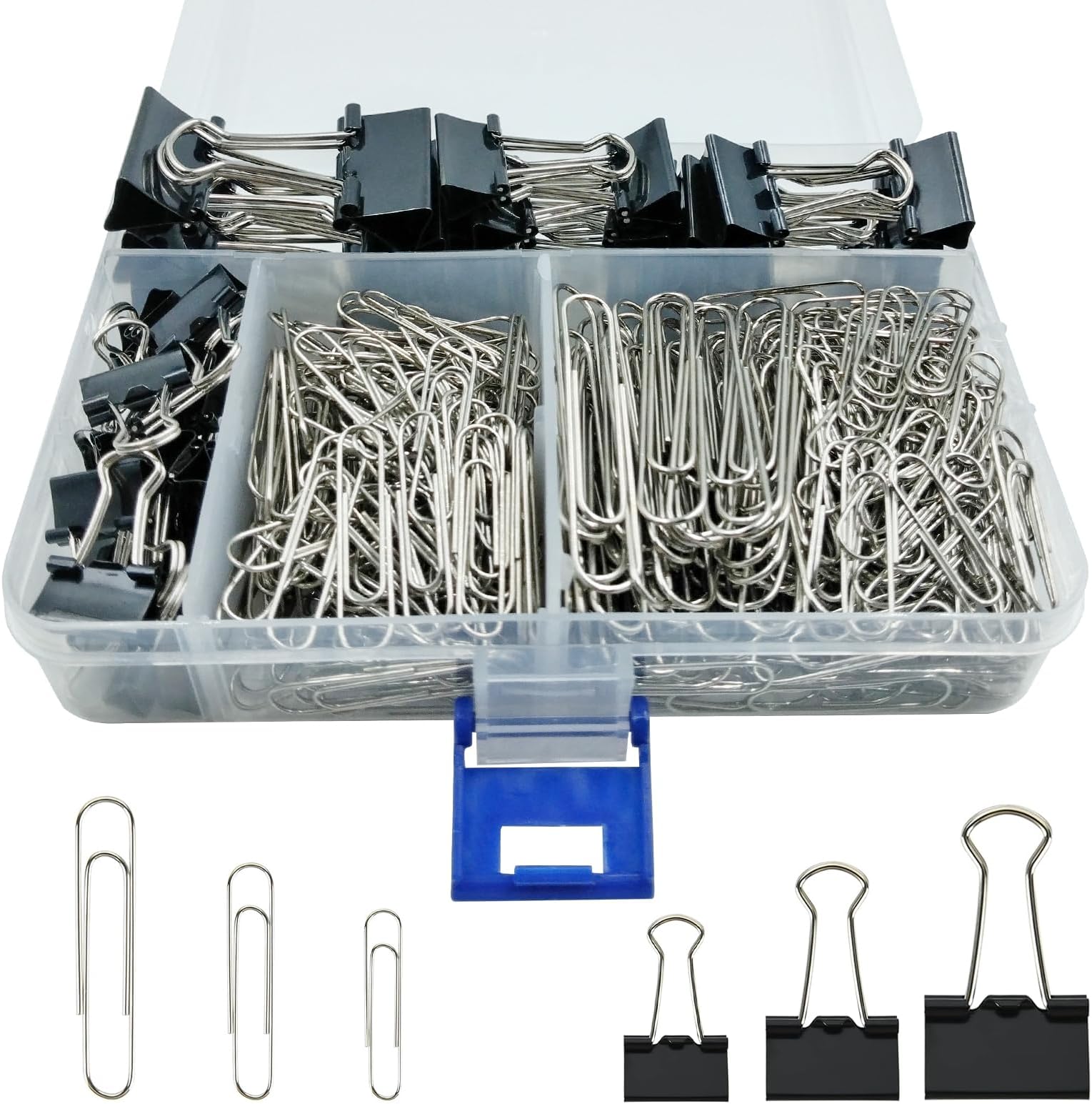Amazon.com : 500PCS Paper Clips and Binder Clips Assorted Sizes,Silver ...