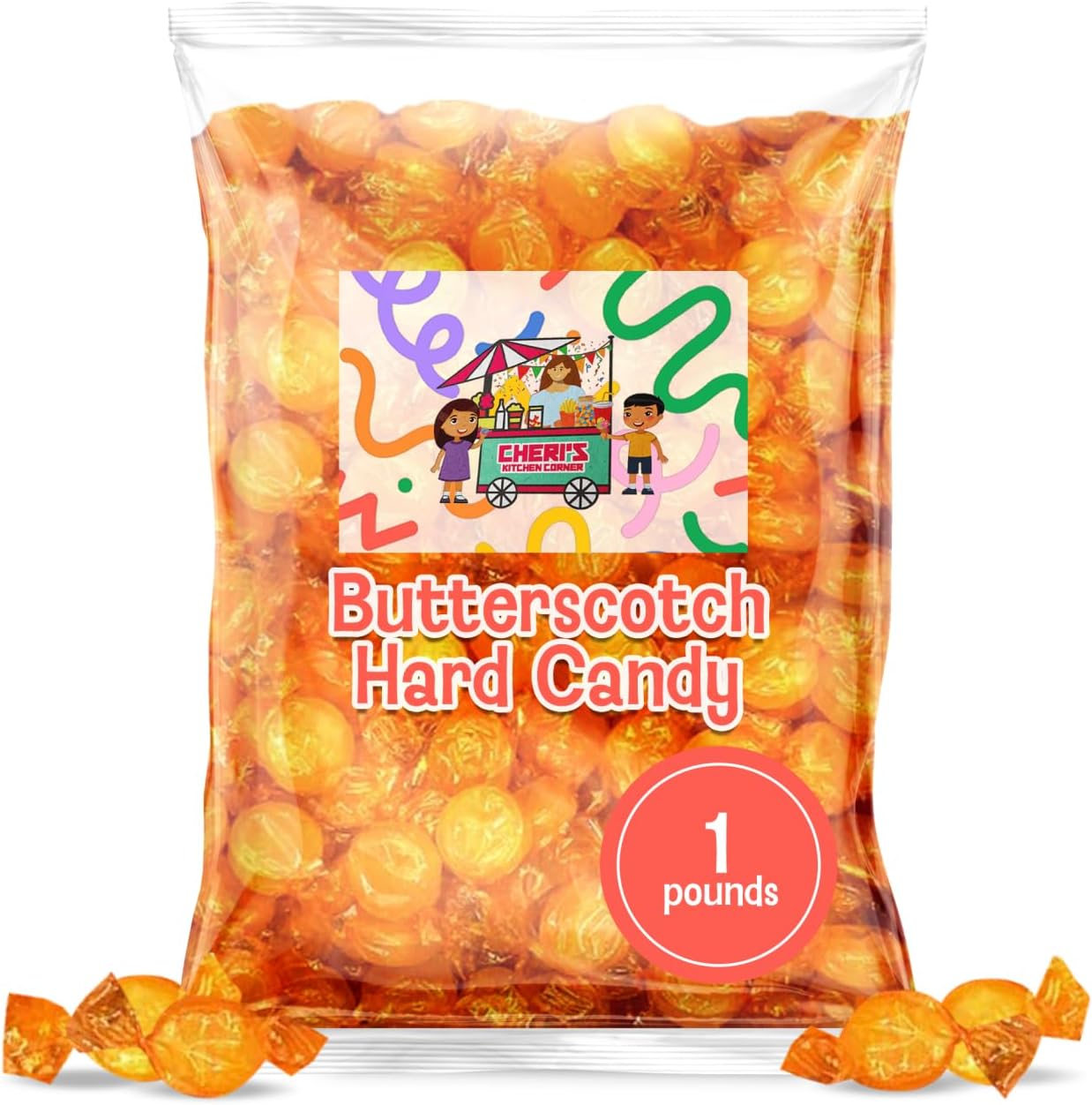 Amazon.com : Butterscotch 1 Pound Buttons Hard Candy Individually ...