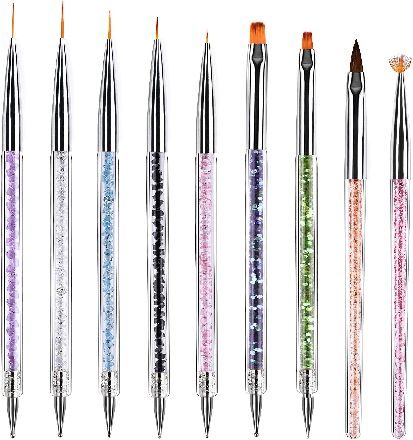 Amazon.com : TOCOLES Nail Art Brushes, 9PCS Nail Brushes for Nail Art ...