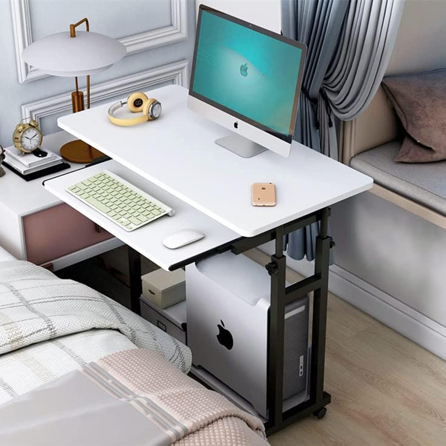 69-90CM Adjustable Heigh Home Office Computer Table,Movable Laptop Desk ...