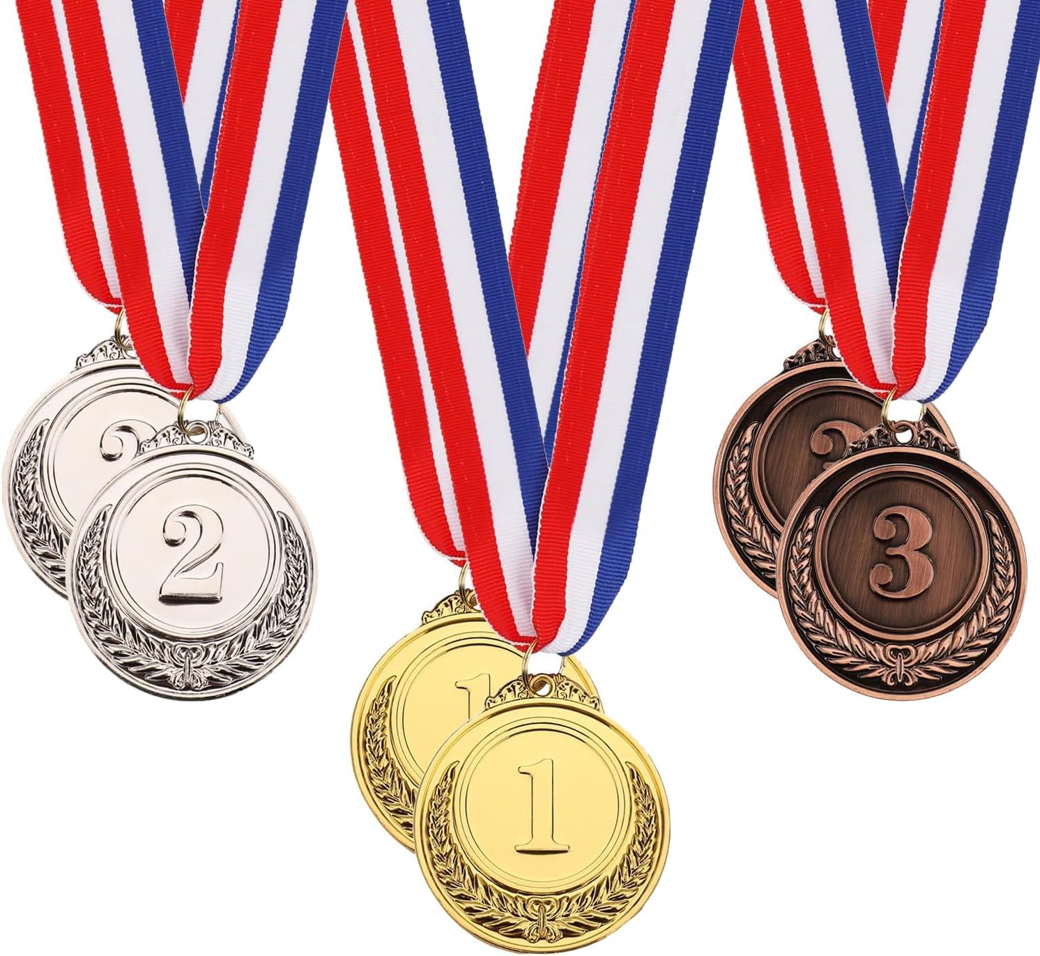 6 Pieces Metal Gold Silver Bronze Medals Award Medals Olympic Style ...