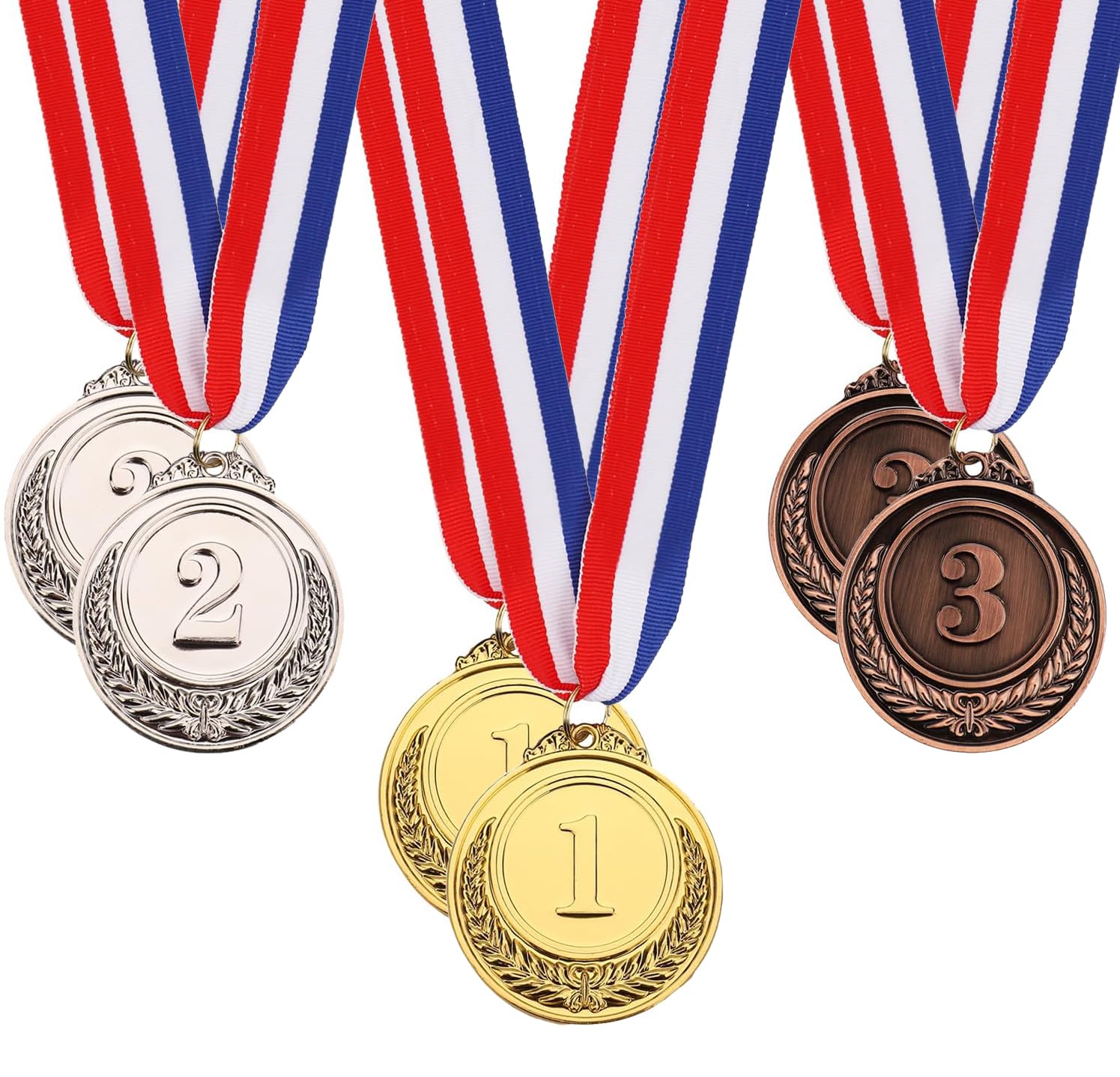 6 Pieces Metal Gold Silver Bronze Medals Award Medals Olympic Style ...