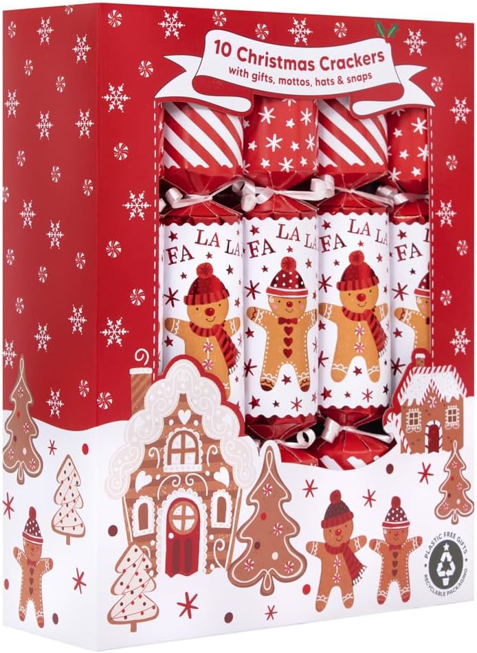 RSW 10 Family Gingerbread 12" Crackers – Fun Christmas Crackers with ...