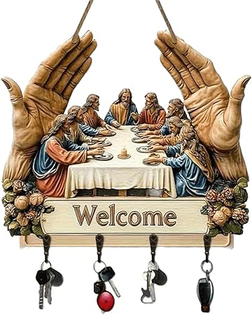 Amazon.com: Jesus and Disciples Wall Art Keychain, 2D Flat Religious ...