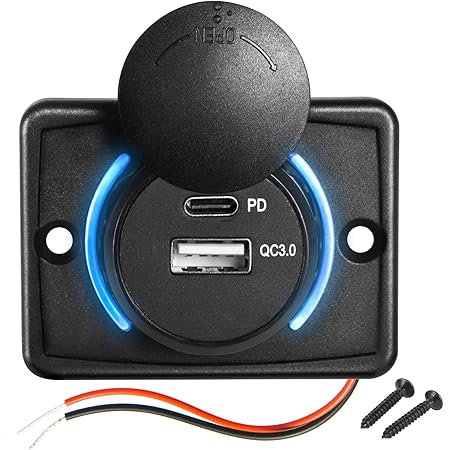 Amazon.com: DAMAVO YM1236 Panel Dual USB Car Charger Socket Power ...