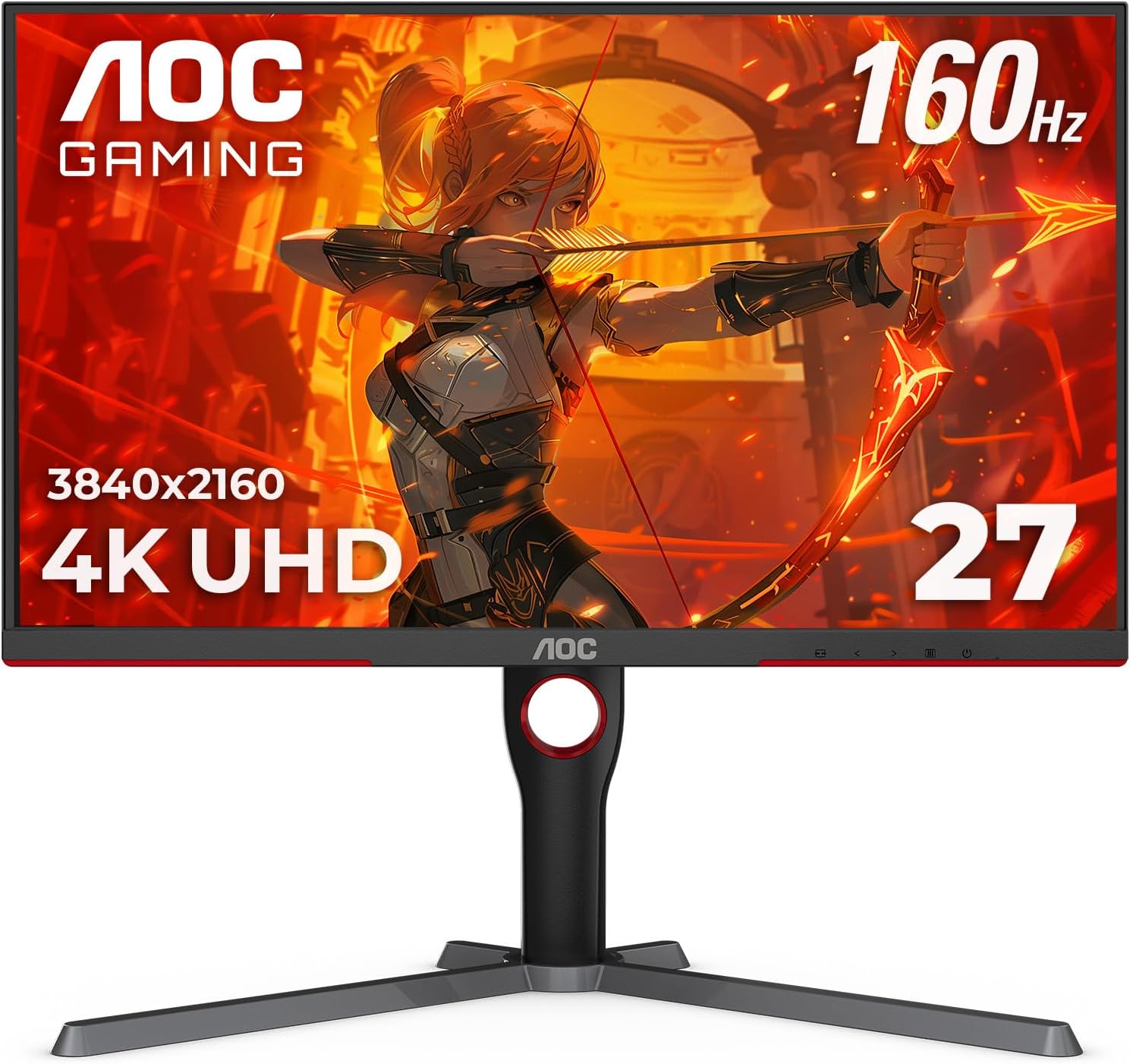 Amazon.com: AOC U27G3X 27" Frameless Gaming Monitor, 4K UHD 3840x2160, 160Hz 1ms, Height ...