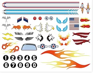 Amazon.com: OCQOTAT 3 Pcs Derby Car Sticker Set-Racing Numbers, Flags ...