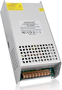 Amazon.com: NUOWEIDE DC 12V 100A 1200W Power Supply 110V AC to DC 12V Converter 100A 1200W ...