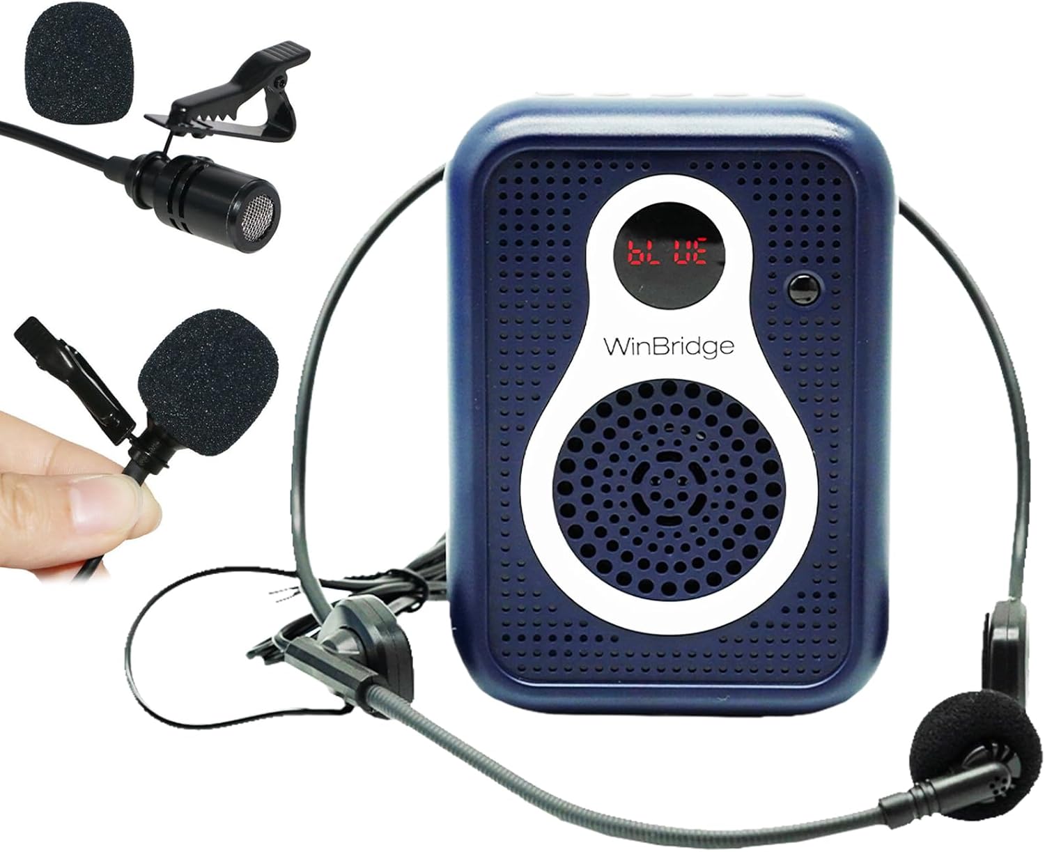 W WINBRIDGE Voice Amplifier with Lapel Microphone and Headset ...