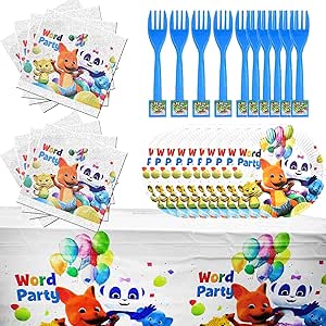 Amazon.com: Word Party Party Supplies for Kids' Birthday, Word Party ...