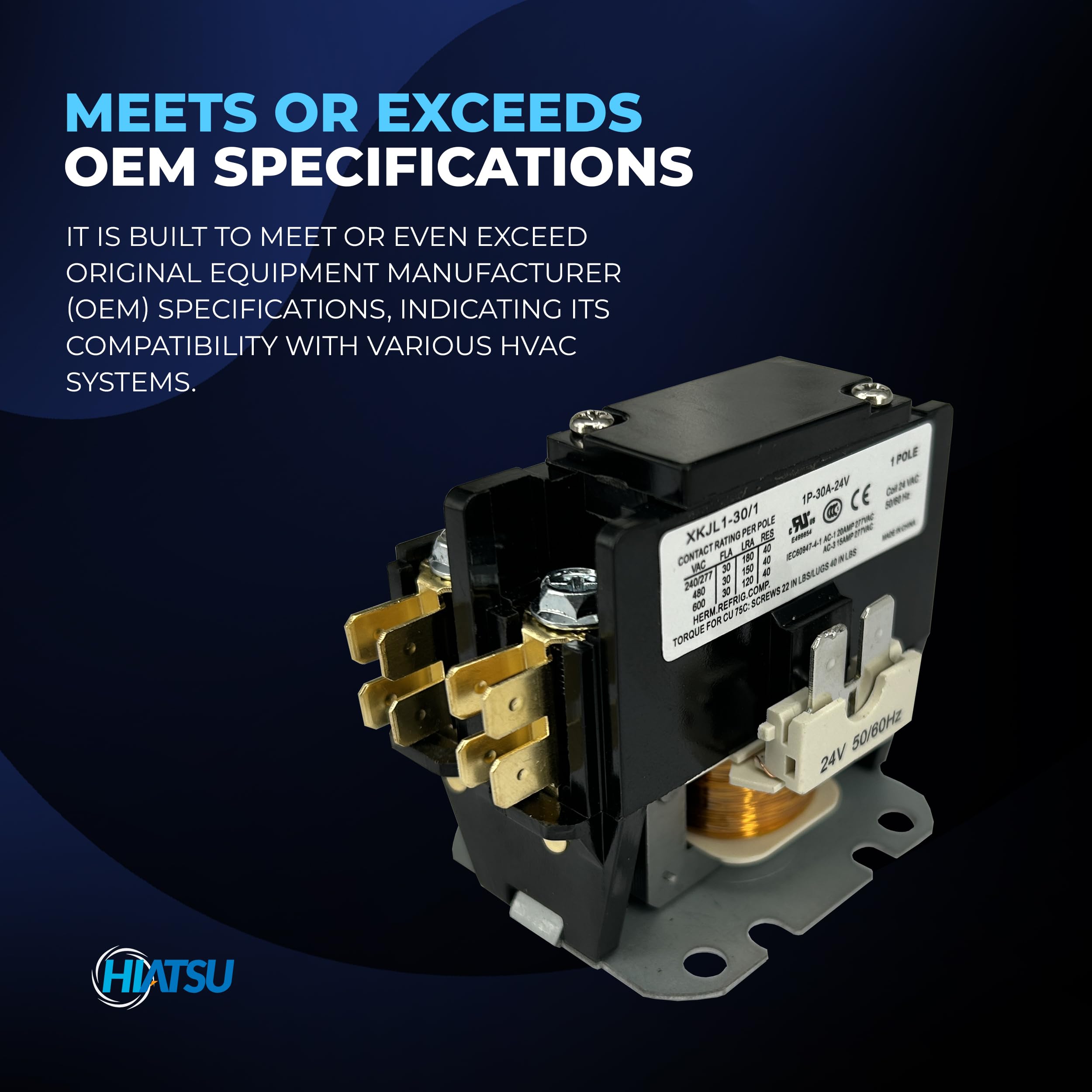 Snapklik.com : HVAC Motor Contactor 1 Pole FLA 30 Amp Coil 24VAC Air ...