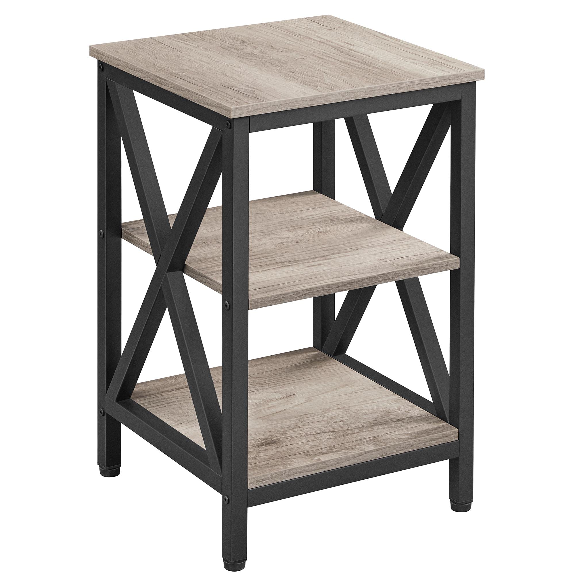 Yaheetech Industrial End Tables, 3-Tier Side Tables with Storage ...
