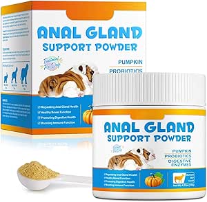 laraspi Anal Gland Support Powder for Dogs, with Pumpkin, Probiotics and Digestive Enzymes, for ...