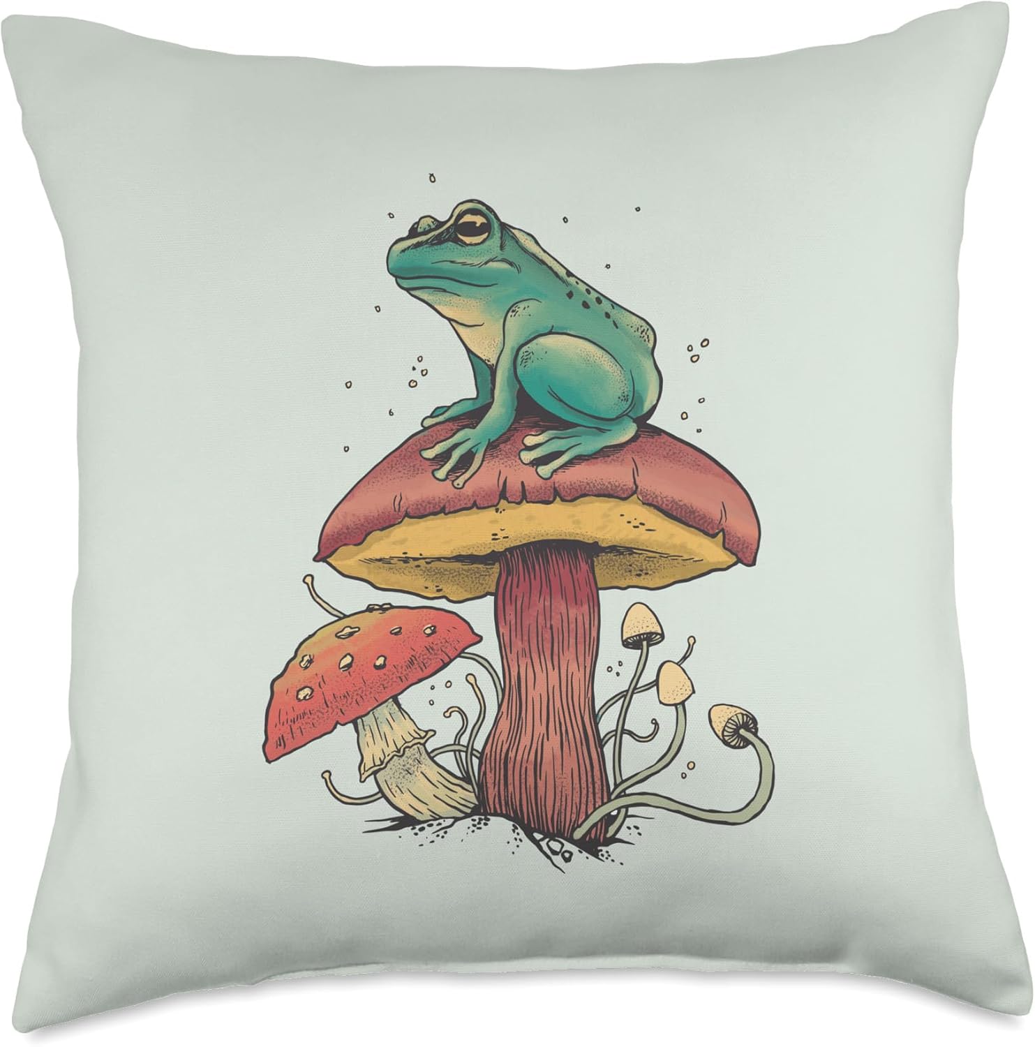 Amazon.com: Cute Cottagecore Aesthetic Frog Memes Frog on Mushroom Red ...