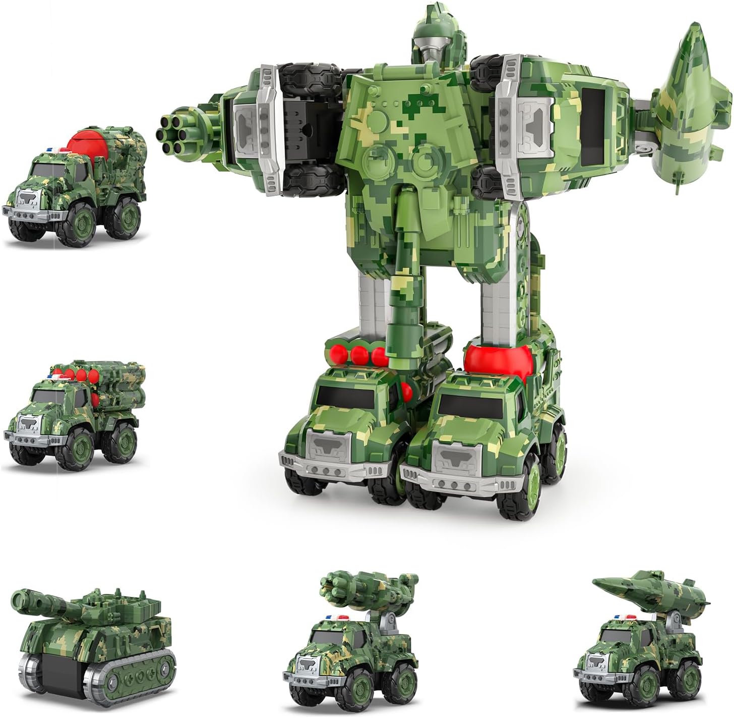 Amazon.com: Funny Boo Transforming Robot Toys for Boys Military Team ...