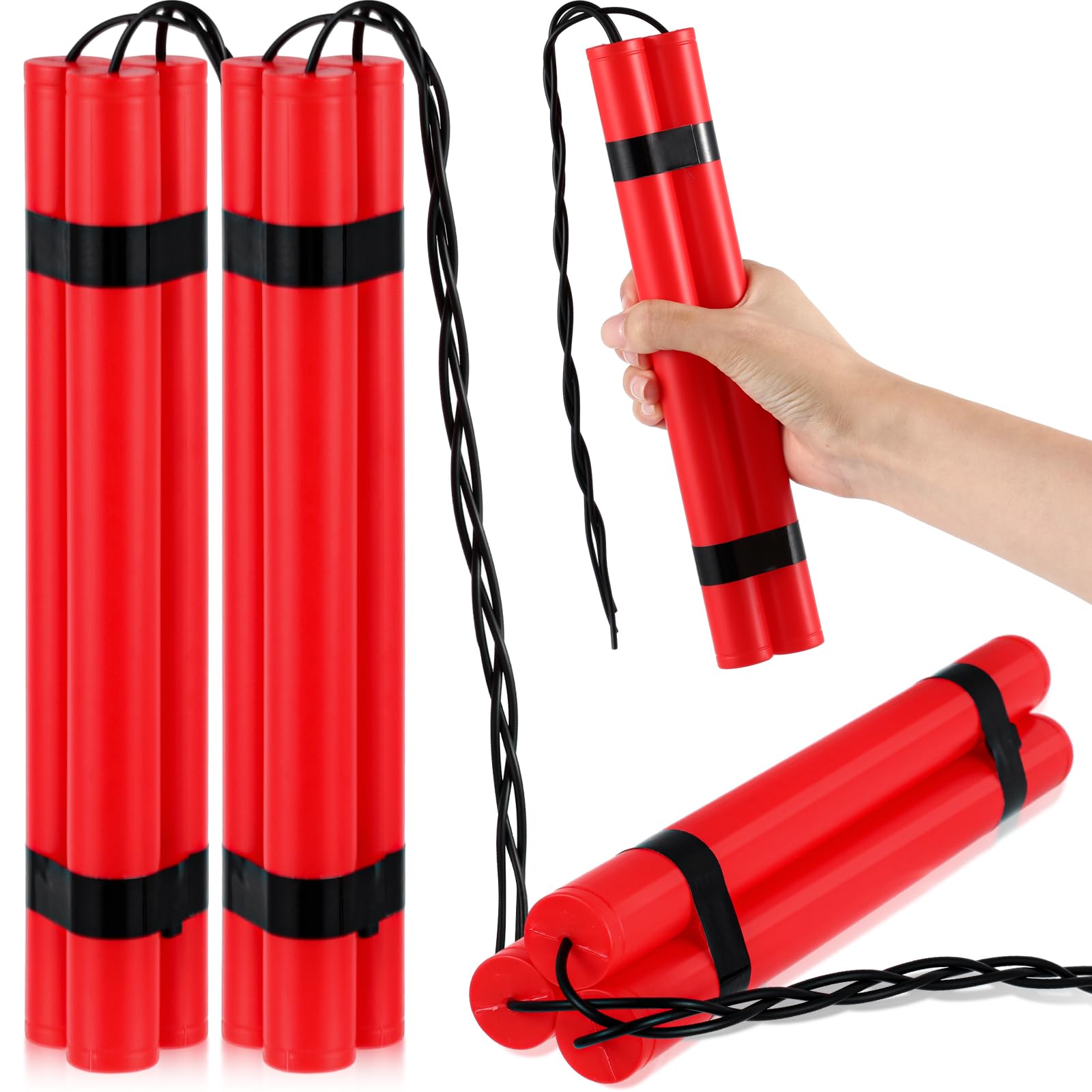 Amazon.com: Sratte 12 Sticks Fake Red Pretend Explosive Bomb Pack ...