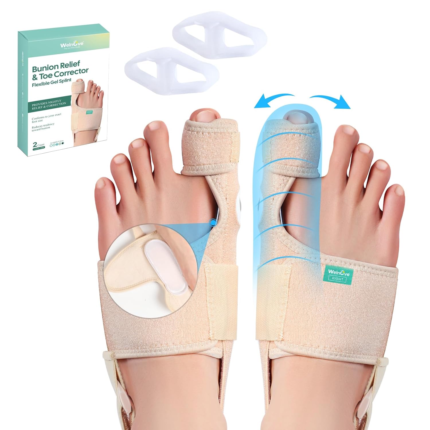 Amazon.com: Welnove Bunion Corrector - Orthopedic Bunion Splint - Big ...