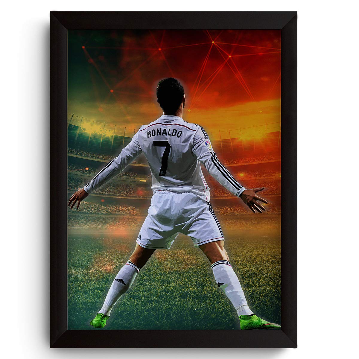 ZEBO TREND Wall Framed Cristiano Ronaldo CR7 Aggressive Pose - Football ...