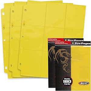 Amazon.com : BCW Double-Sided 9-Pocket Pages Holder - 20 Yellow Pages ...