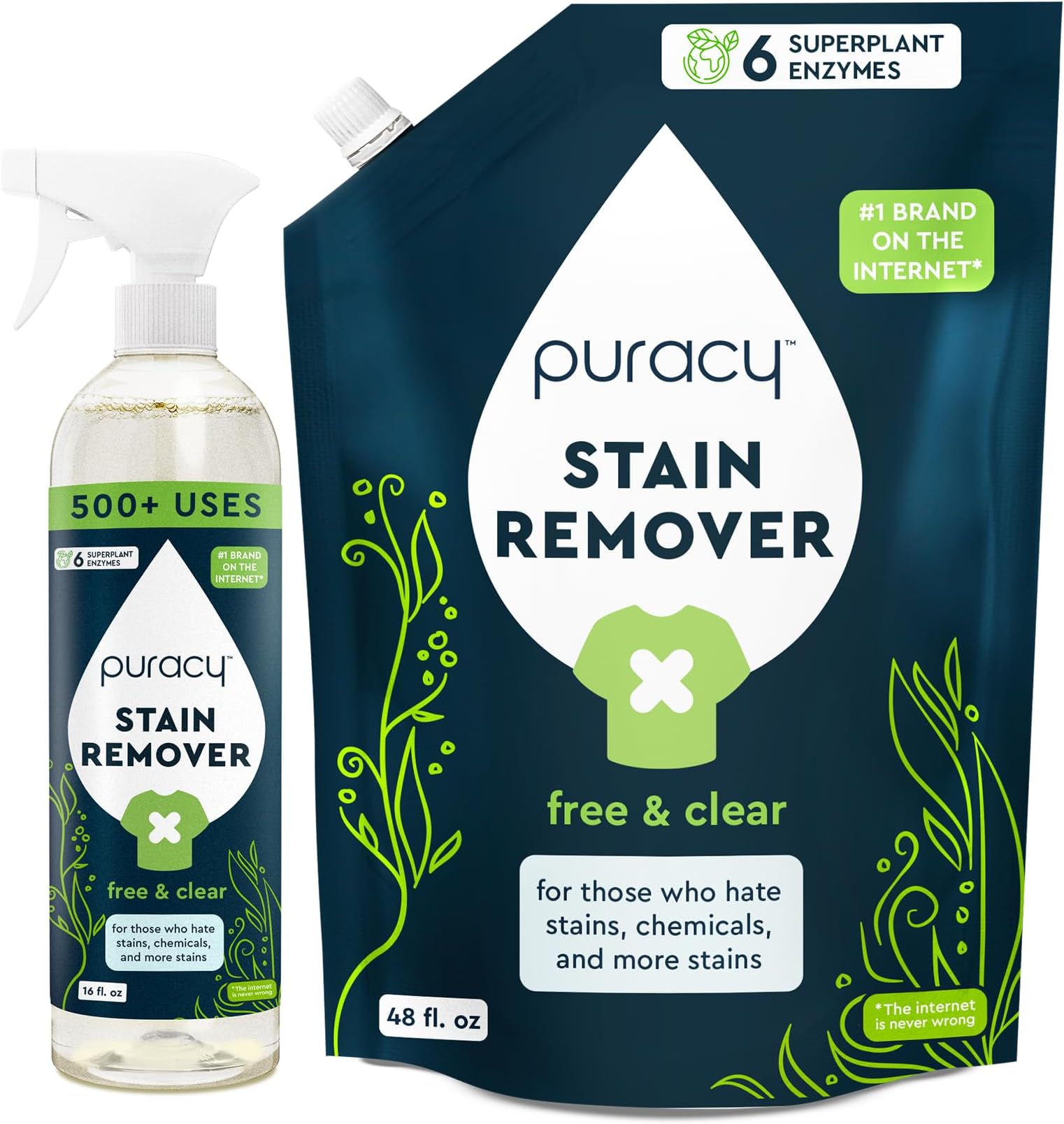 Amazon.com: Puracy Stain Remover Cleaning Spray - Enzyme-Powered Stain ...