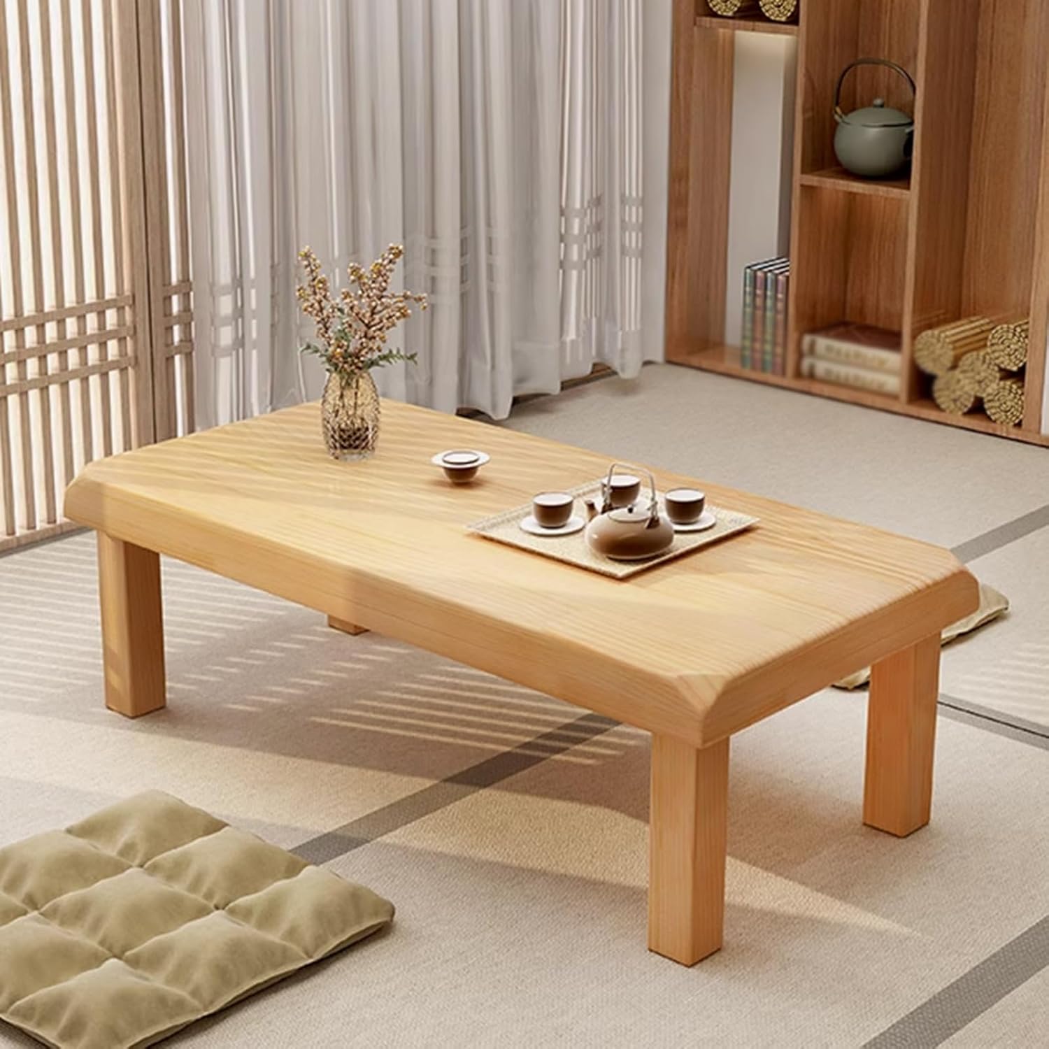 Amazon.com: Low Coffee Table for Sitting on The Floor, Japanese Low ...