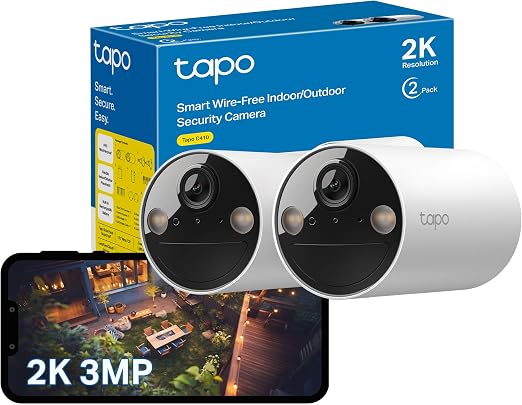 Tapo C410 (2-Pack) 2K Battery Powered Security Camera Outdoor Wireless ...