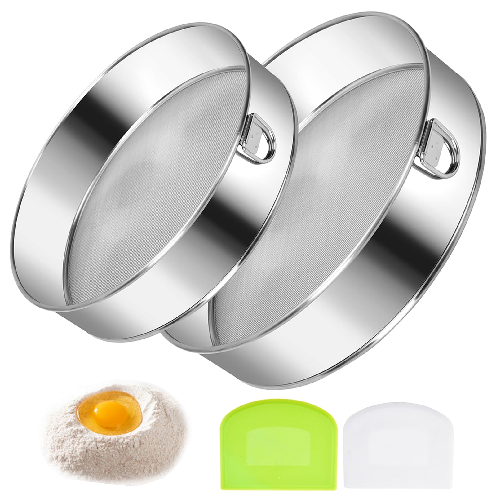 Snapklik.com : Stainless Steel Tamis Flour Sifter, 60 Mesh, Round ...