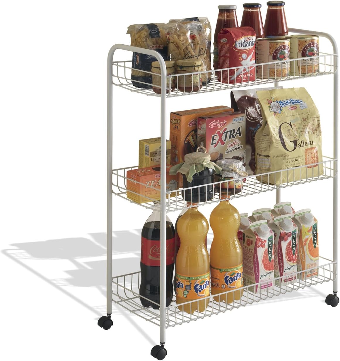 Amazon.com: Metaltex USA Inc. Grande Cart, White, 3-Tier : Office Products